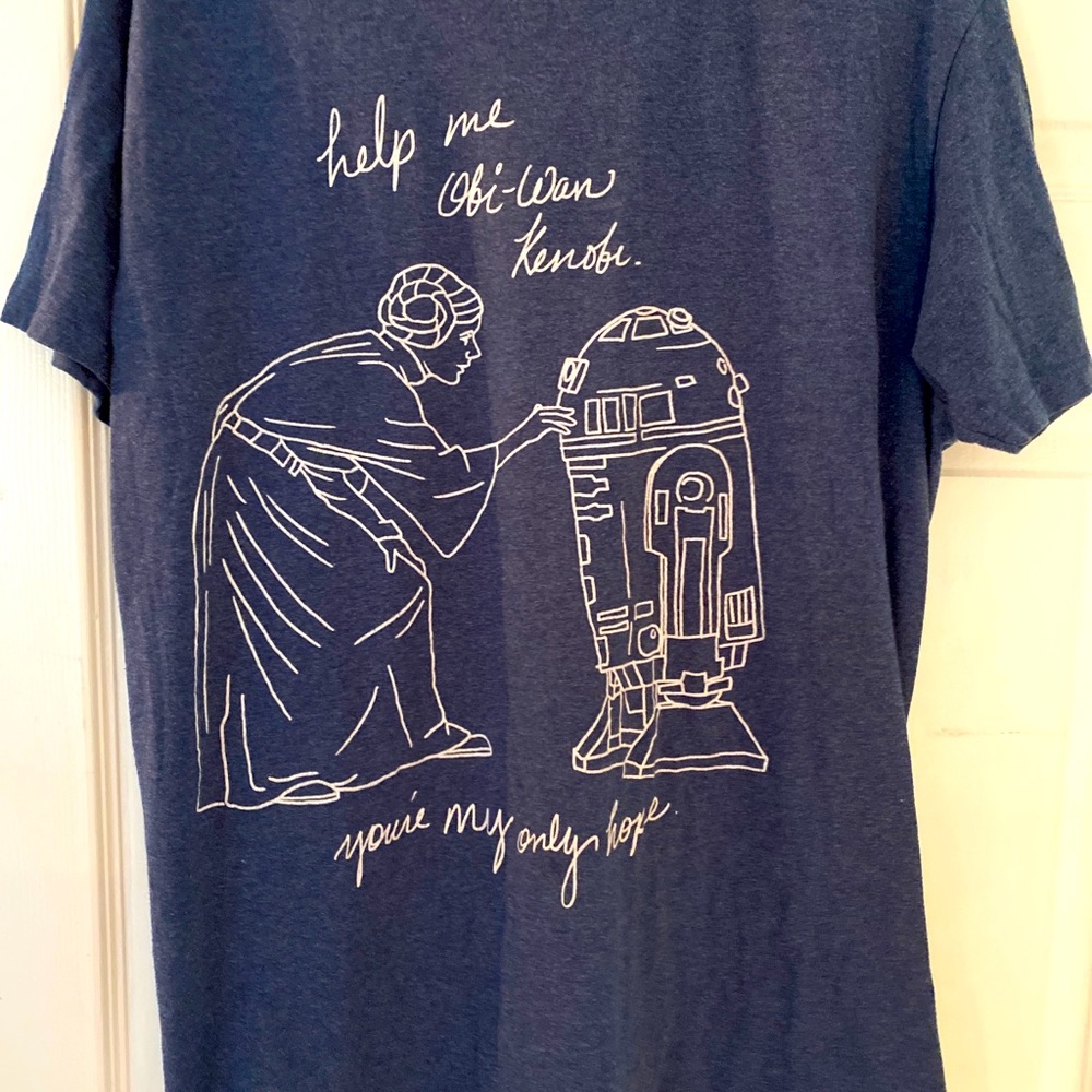 Star Wars Leah And R2-D2 Logo 40th Anniversary T-Shirt - Gem